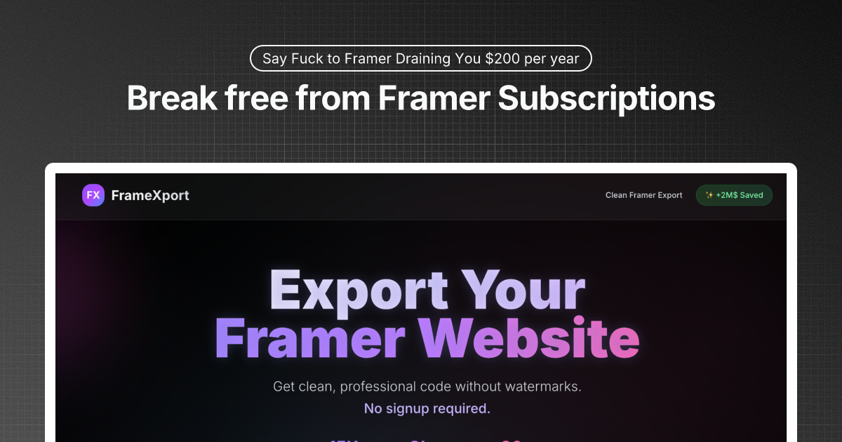 FrameXport - Framer Website Export Tool
